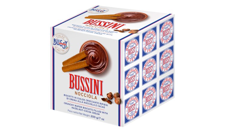 Waffelröllchen mit Haselnusscremefüllung, Bussy srl - Viani